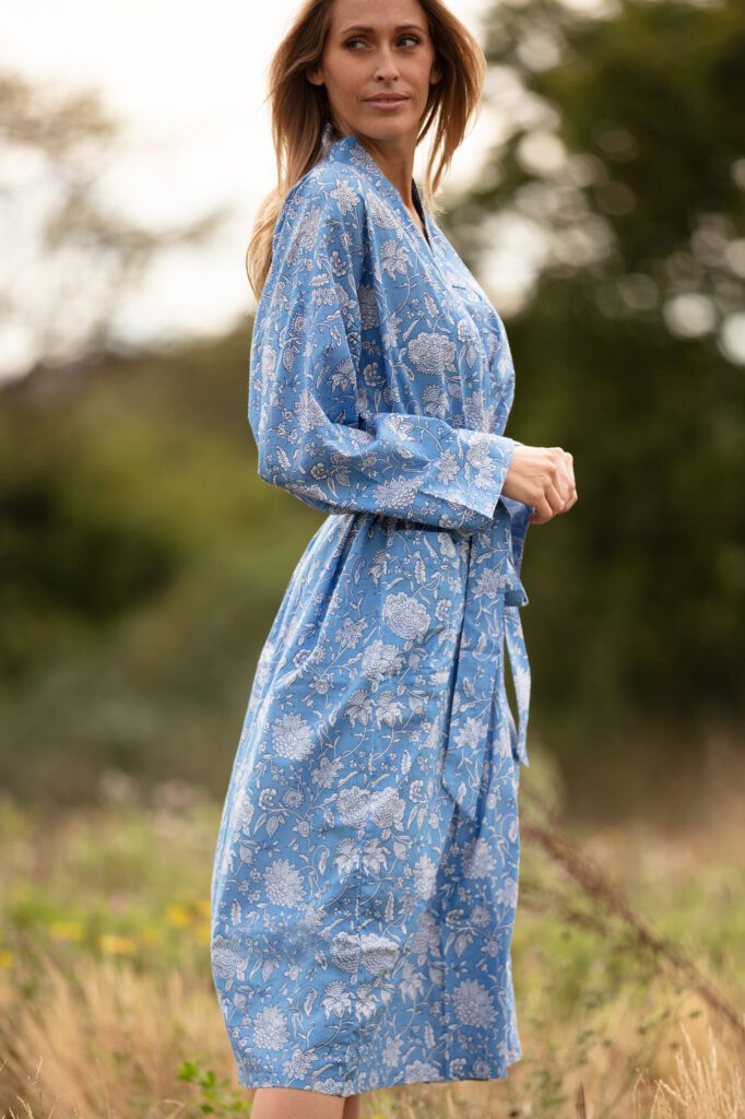 Block Print Dressing Gown – Gabrielle Parker