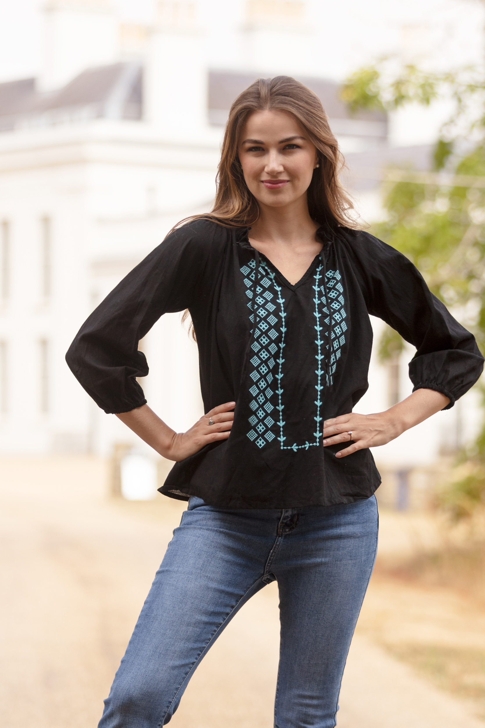 Long Sleeve Embroidery Top – Gabrielle Parker