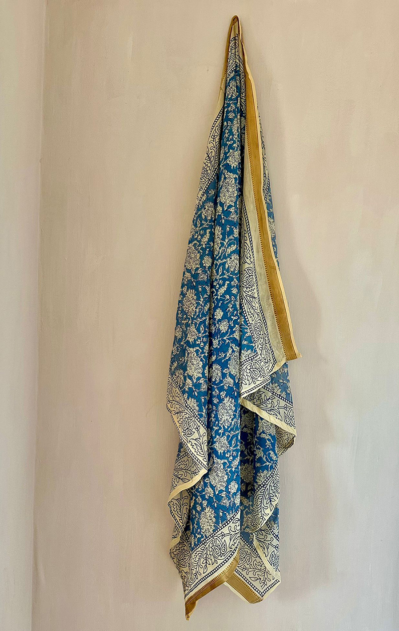 Gold Trim Cotton Scarf – Gabrielle Parker
